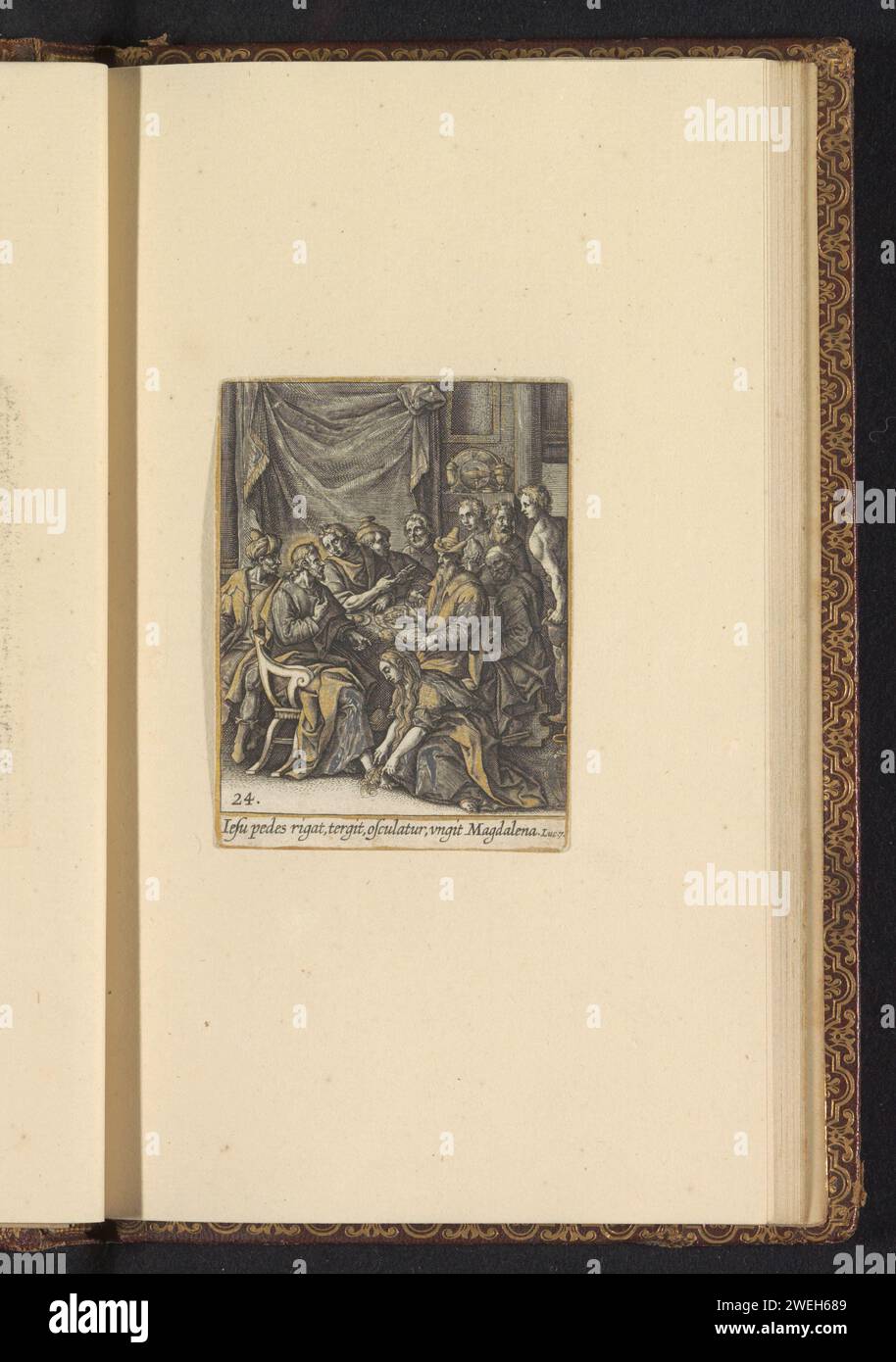 Maria Magdalena Oints the feet of Christ, Adriaen Collaert, After Cornelis Galle (I), After ...