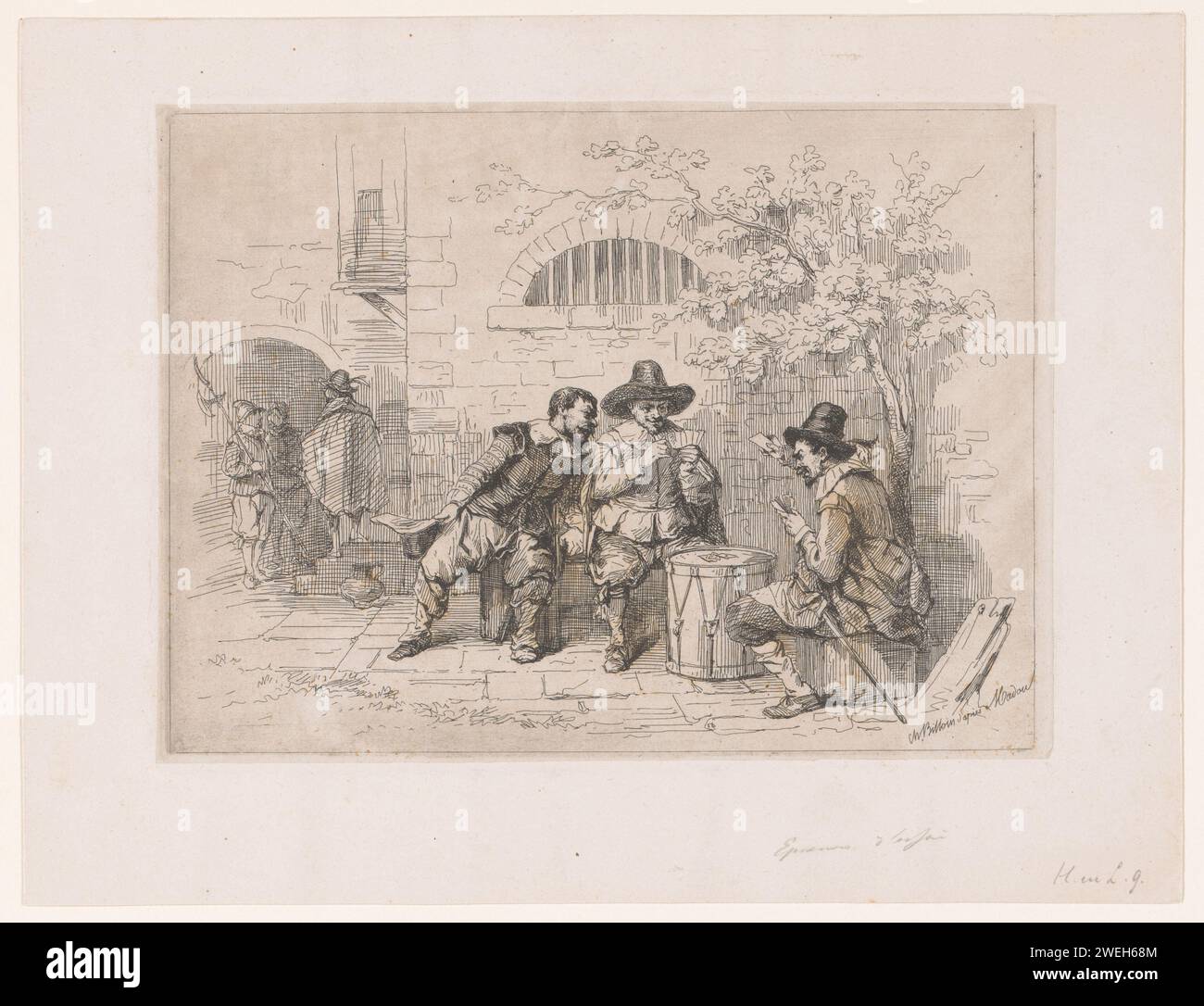 Card -playing soldiers, Charles Billoin, After Jean Baptiste Madou ...