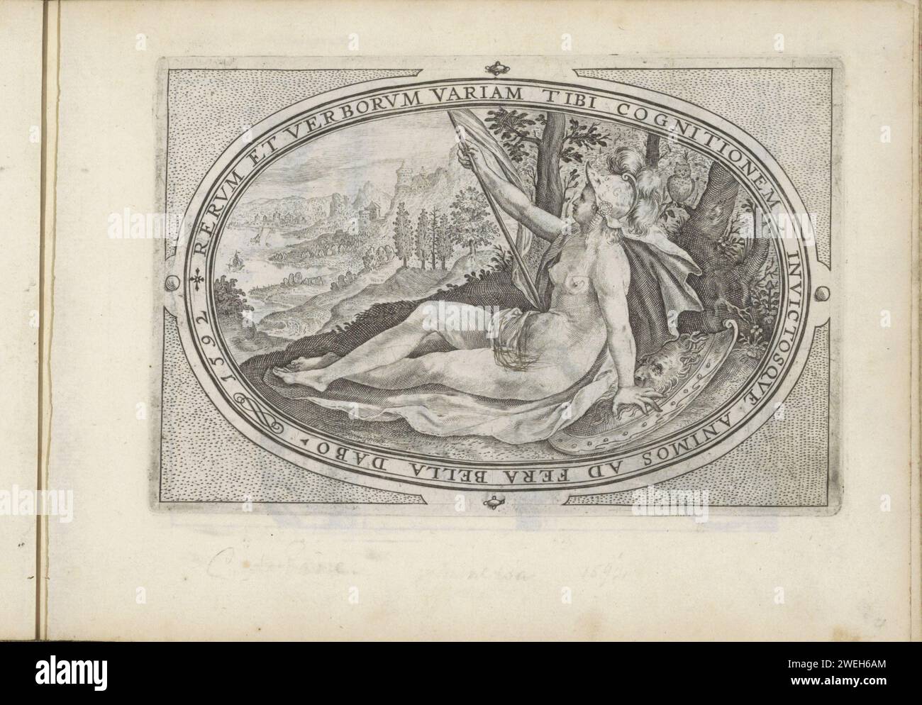 Minerva, 1635 - 1660 print Landscape with Minerva and the owl as a ...