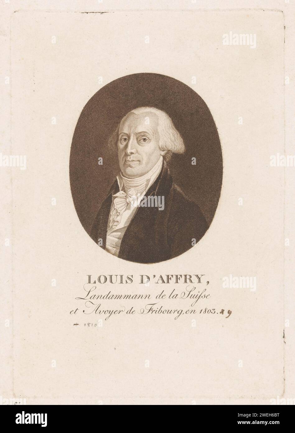 Portrait of Louis D 'Affry, Anonymous, 1803 - 1899 print Portrait of ...