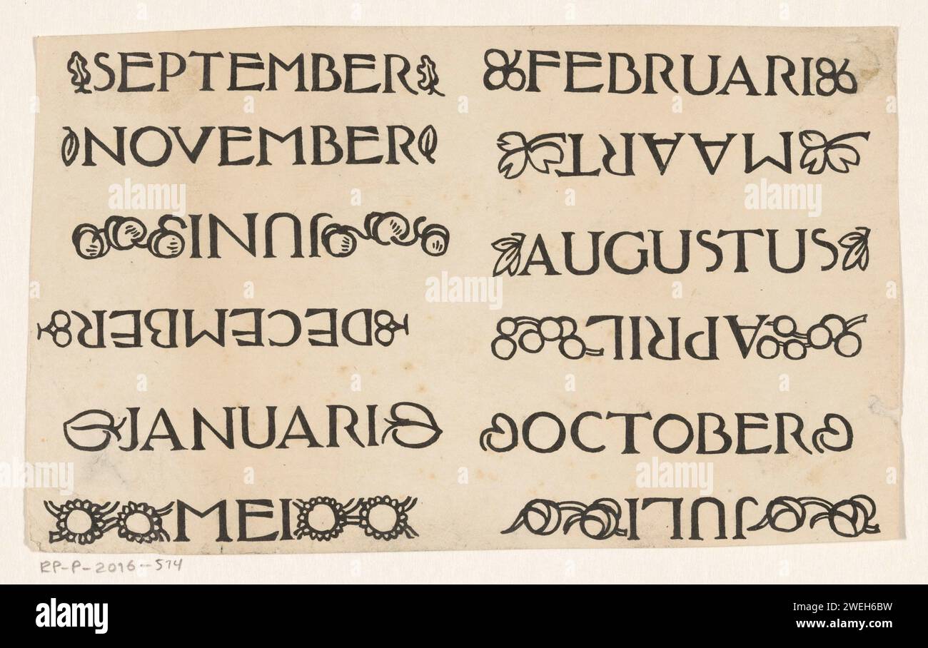 Months of the year, Anonymous, Jules de Praetere, c. 1904 - c. 1919 ... Months of the year, Anonymous, Jules de Praetere, c. 1904 - c. 1919 ...