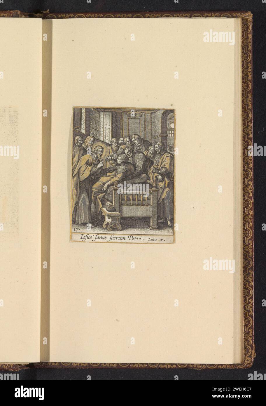 Christ heals the mother -in -law of Petrus, Adriaen Collaert, after Jacques de Bie, after ...