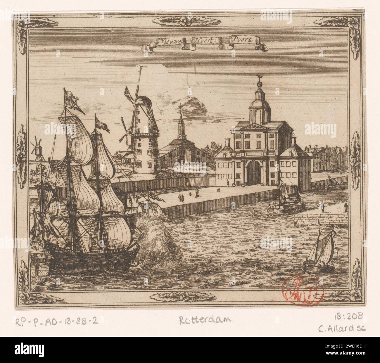 View of the Witte Poort in Rotterdam, Jacobus Harrewijn (Possibly ...