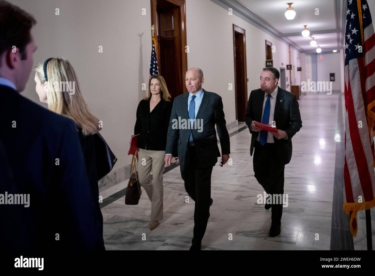 Boeing CEO Dave Calhoun arrives at the office of United States Senator ...
