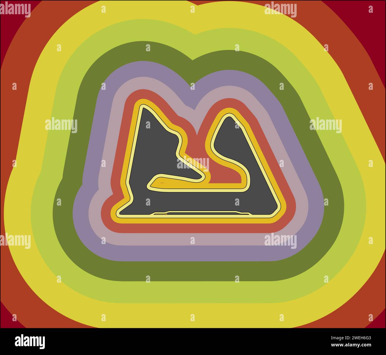 Bahrain Circuit Vector. Bahrain Sakhir Circuit Race Track Illustration ...