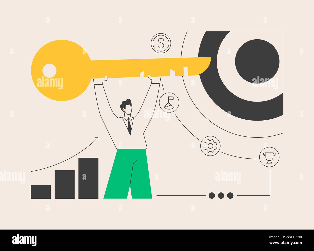 Key to success abstract concept vector illustration Stock Vector Image ...