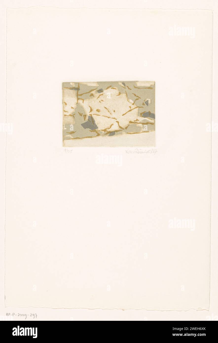 Composition with color areas, 1987 print paper etching Abstract, Non ...