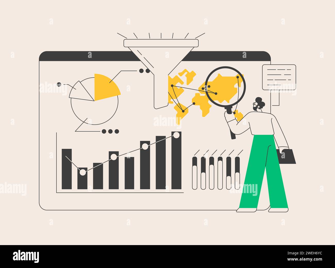 Business intelligence dashboard abstract concept vector illustration ...