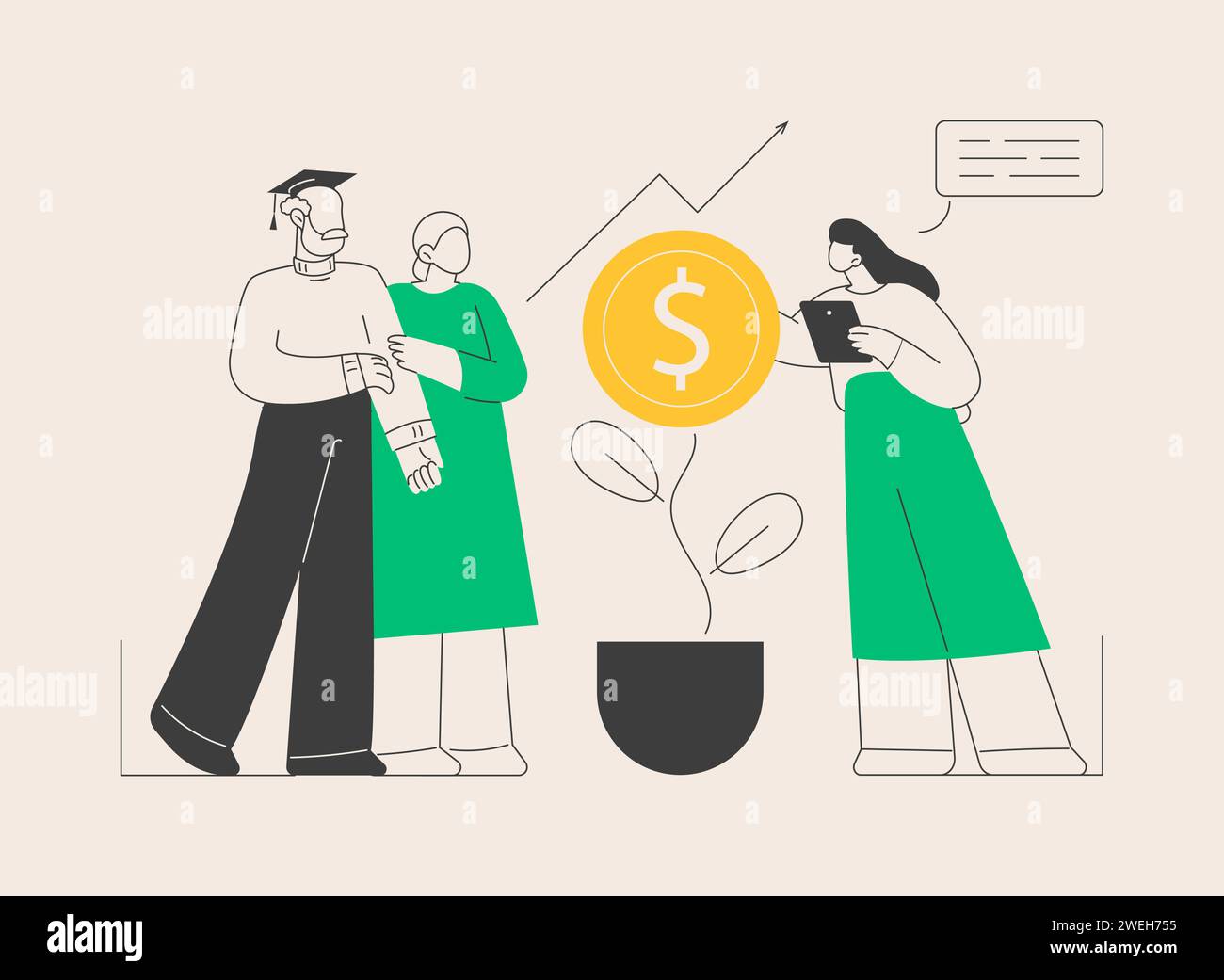 Financial literacy of retirees abstract concept vector illustration ...