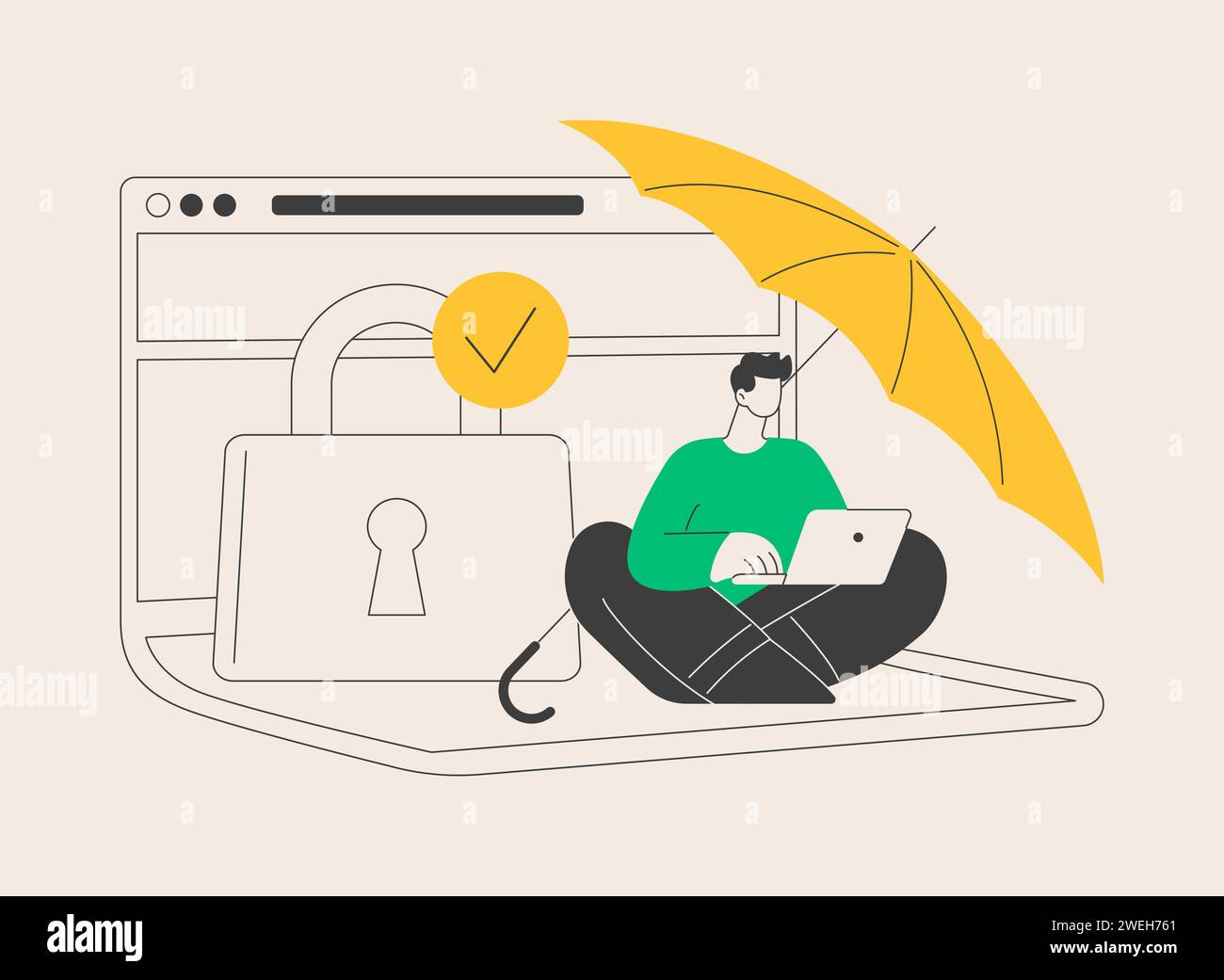 Cyber insurance abstract concept vector illustration Stock Vector Image ...