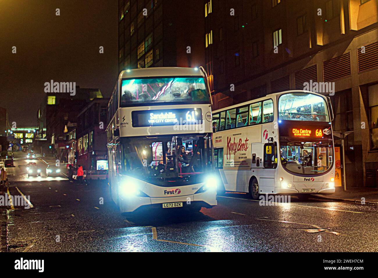 Glasgow, Scotland, UK. 24th January, 2024. Night buses helping night ...