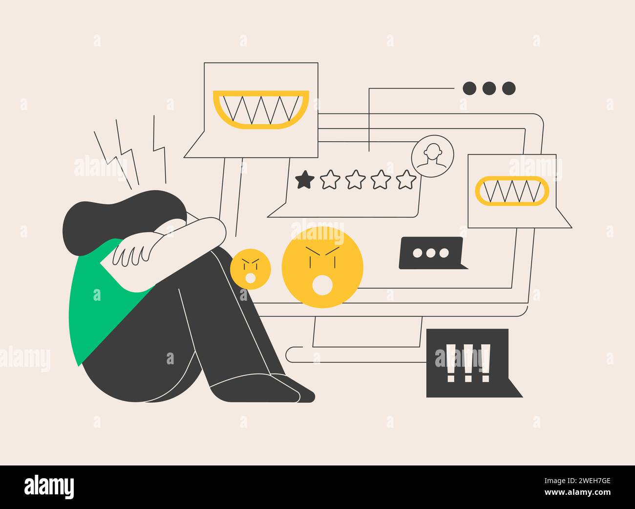 Cyberbullying abstract concept vector illustration Stock Vector Image ...