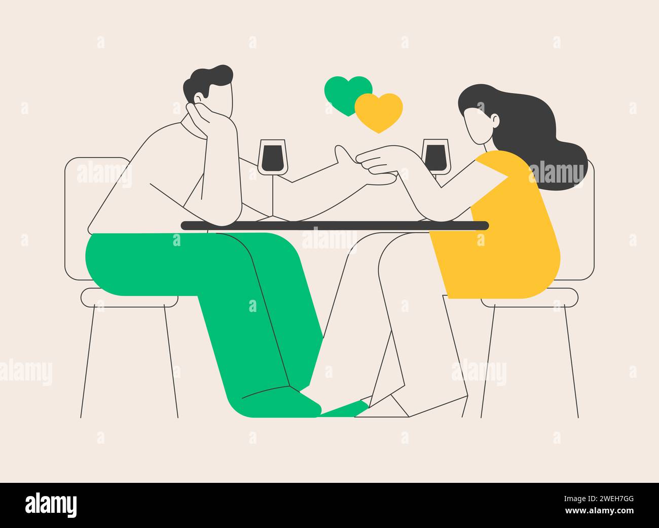 Romantic date abstract concept vector illustration Stock Vector Image ...