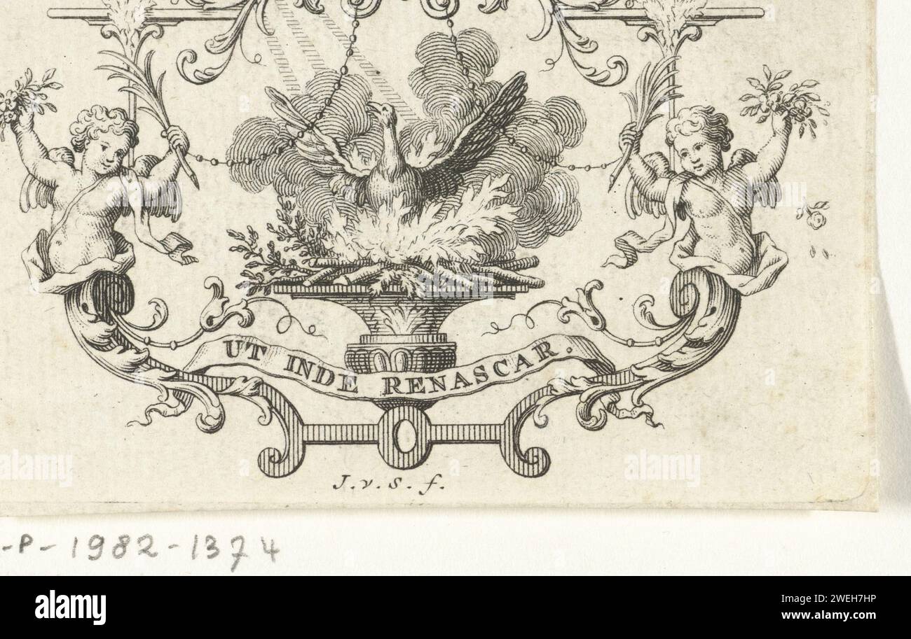 Branding Fenikes, Jacob Van the Skley, 1725 - 1779 print A burning ...