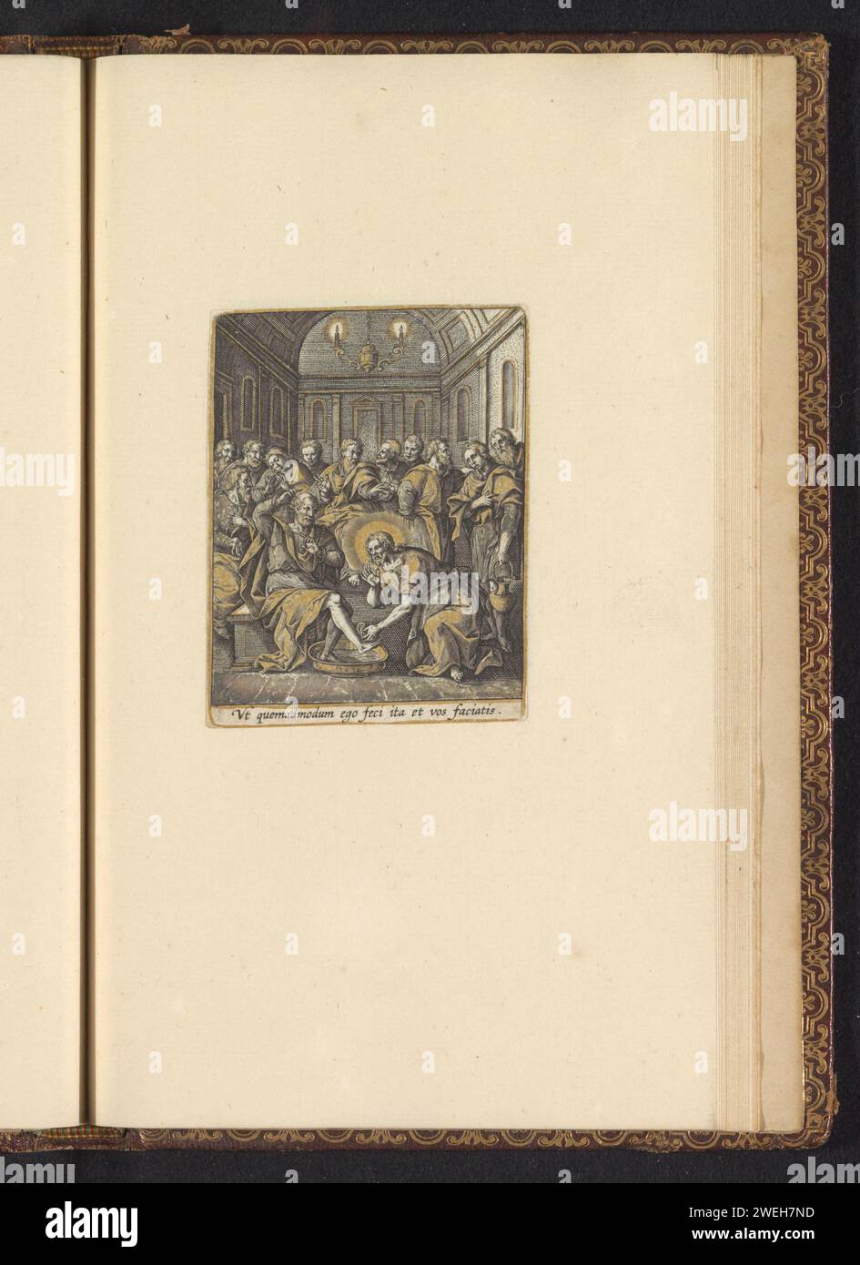 Foot wash, Adriaen Collaert, c. 1580 - c. 1590 print Christ washes Peter's feet. Part of the ...
