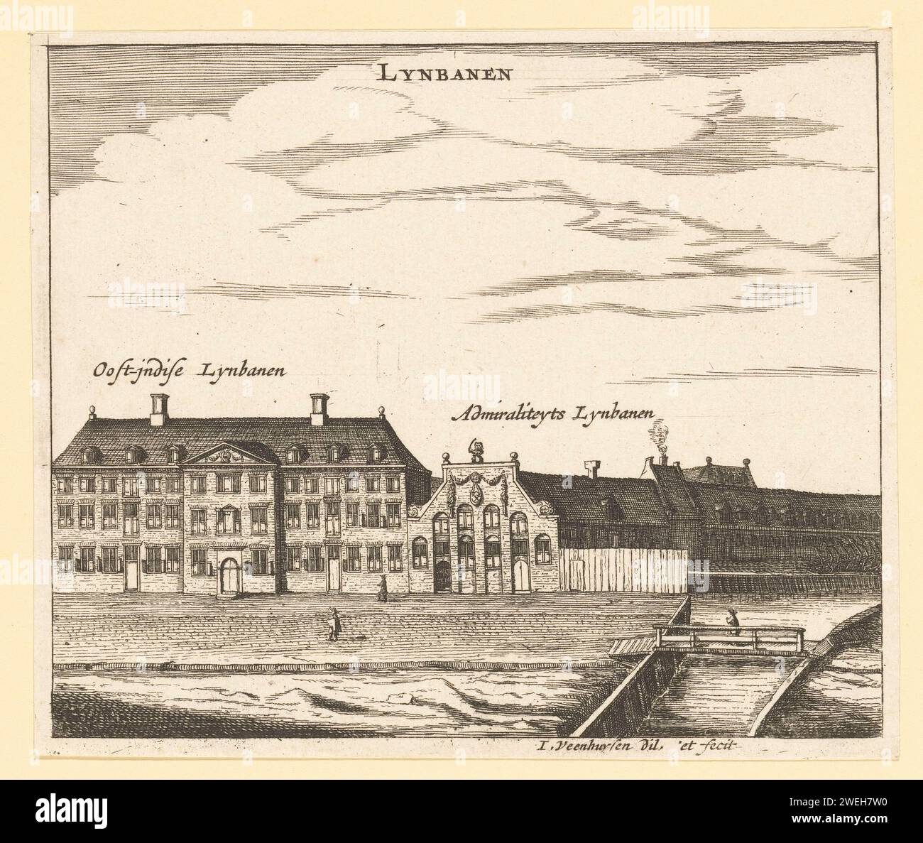 View of the Lijnbanen of the VOC and the Admiralty on Oostenburg in ...