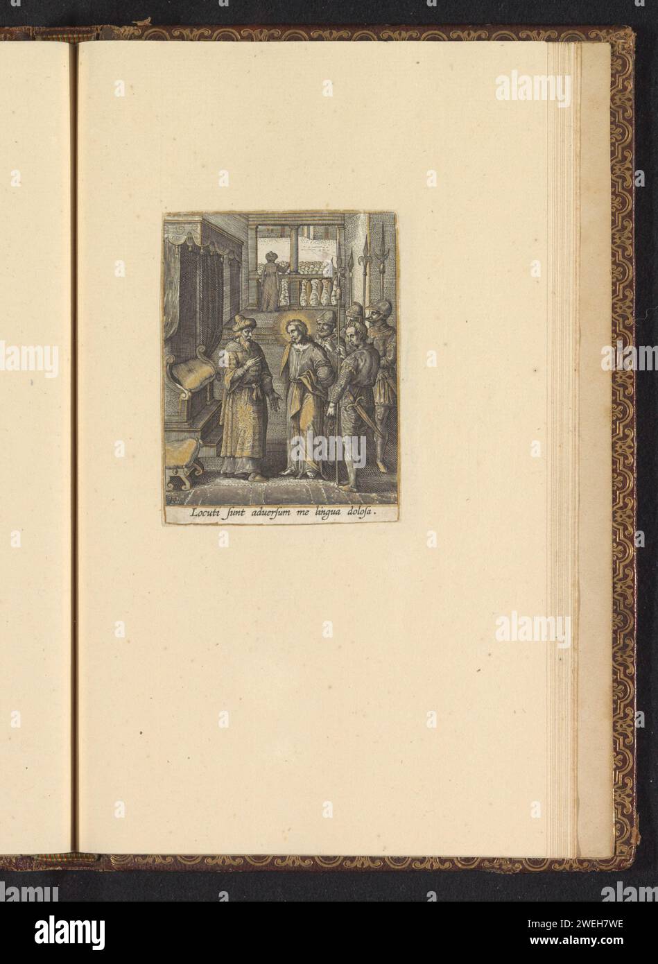 Christ back at Pilate, Adriaen Collaert, c. 1580 - c. 1590 print Christ back at Pilatus. Part of ...