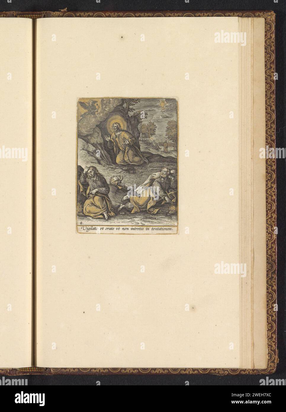 Christ in the Hof van Olives, Adriaen Collaert, c. 1580 - c. 1590 print Christ prays in the Hof ...