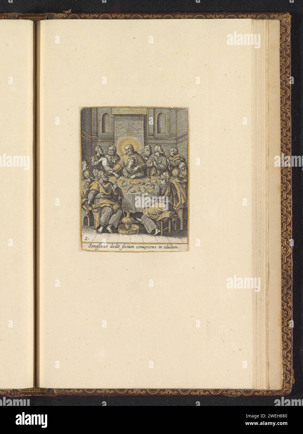 Last Supper, Adriaen Collaert, c. 1580 - c. 1590 print Last Supper. Part of the press series ...