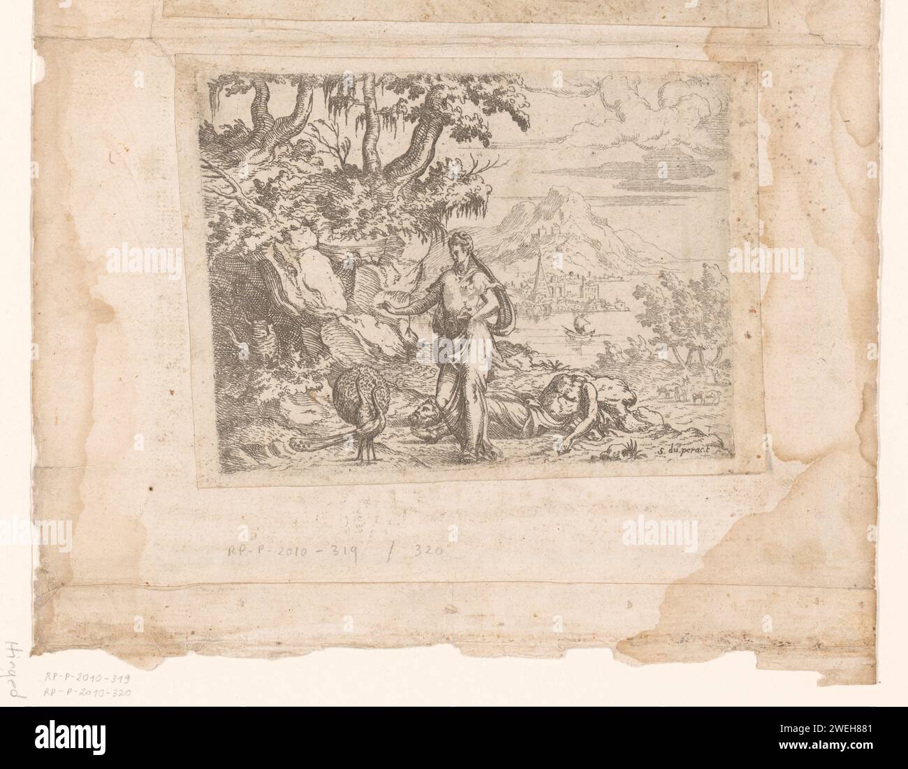 Landscape with Juno that scatters the eyes of Argus on a peacock tail ...