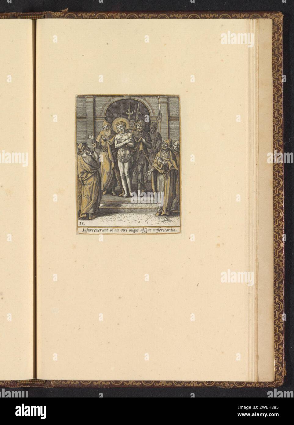 Here man, Adriaen Collaert, c. 1580 - c. 1590 print Ecce Homo. Part of the press series about ...