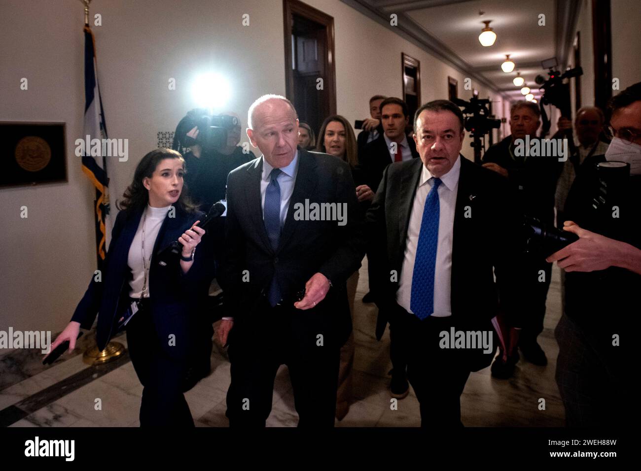 Boeing CEO Dave Calhoun arrives at the office of United States Senator ...