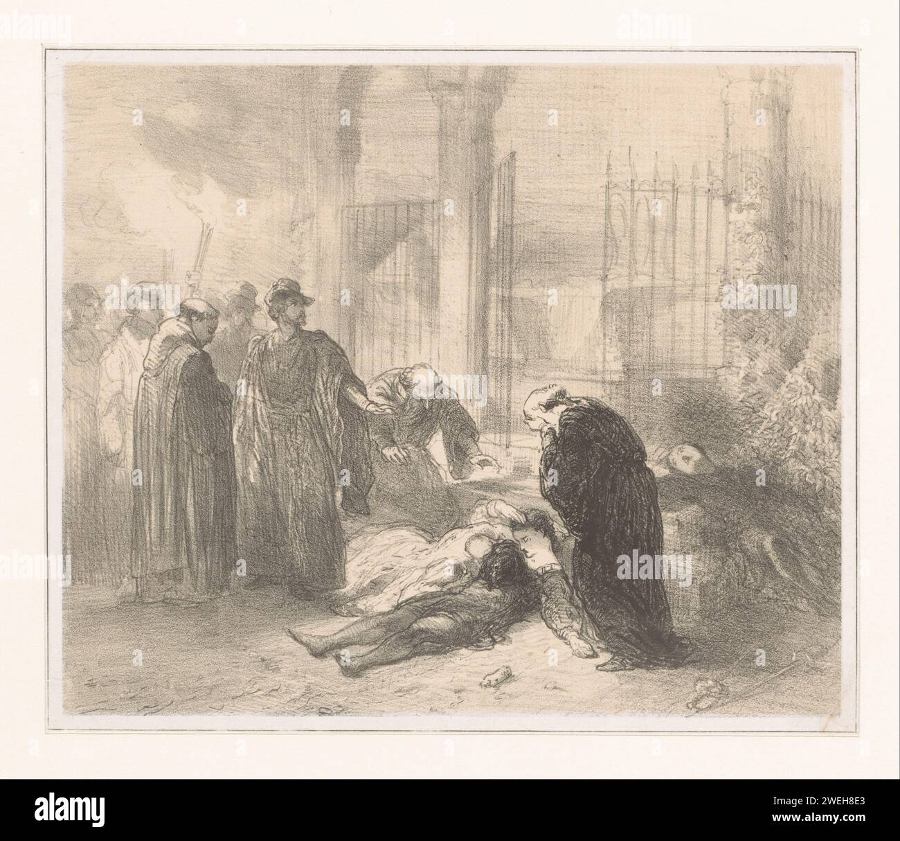 Bodies of Romeo and Julia in the midst of grieving figures, Charles ...