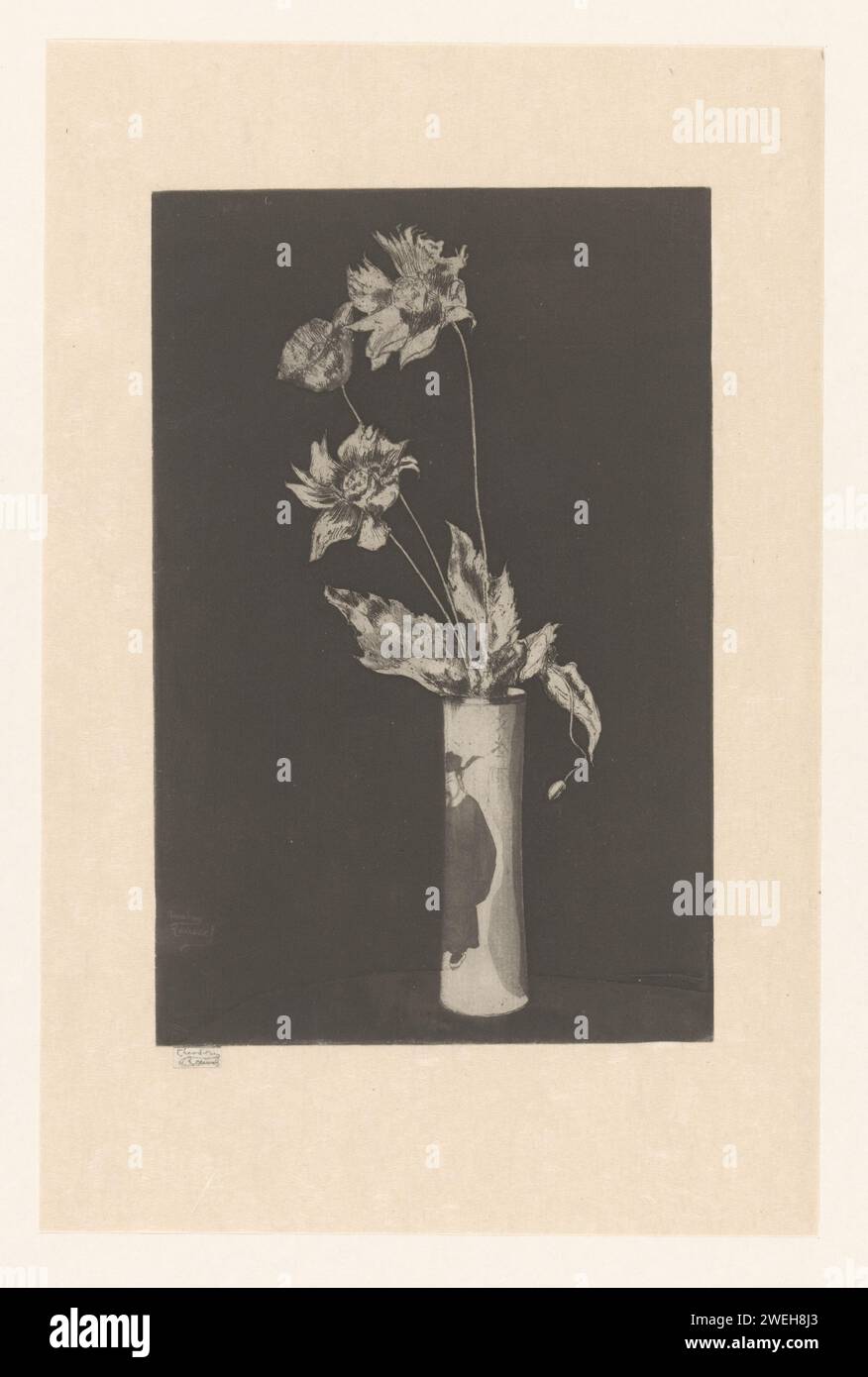 Flowers in a vase with Chinese motifs, Théodore Roussel, 1896 - 1897 ...