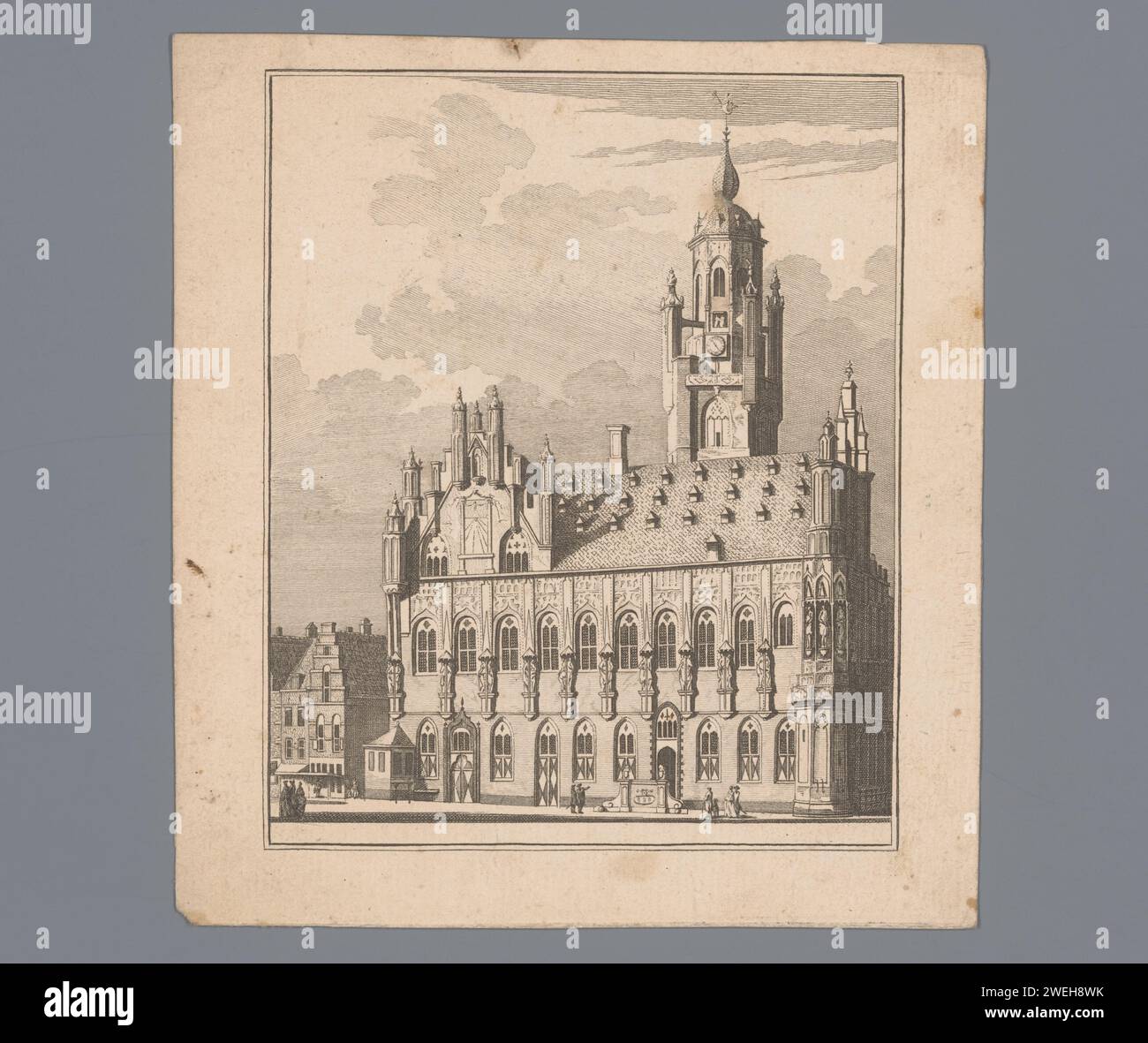 View of the town hall in Middelburg, Anonymous, c. 1750 - c. 1800 print ...