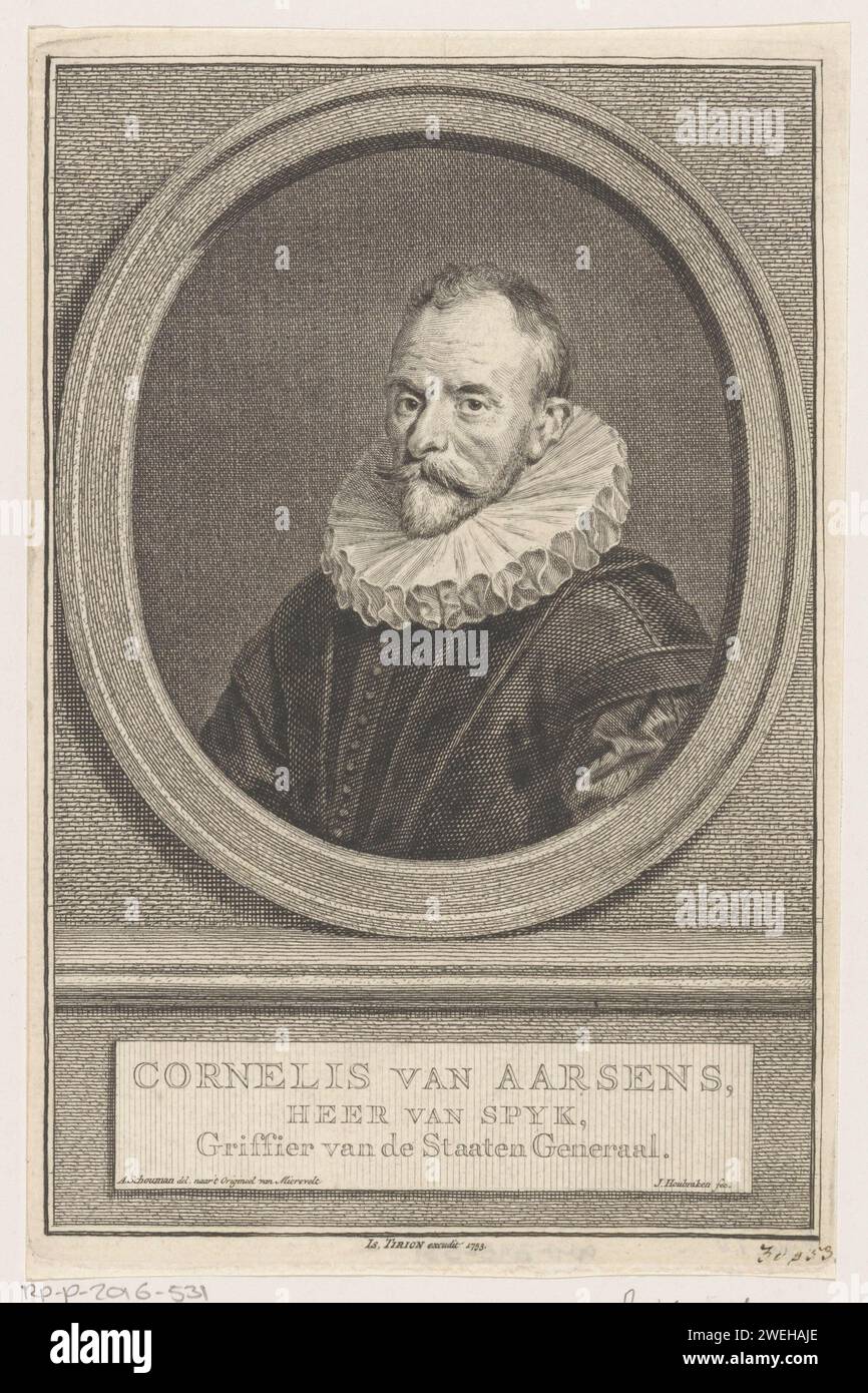 Portrait of Cornelis van Aerssen, Jacob Houbraken, After Aert Schouman ...