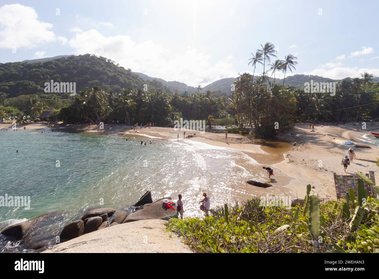 Colombian tayrona national park mos famous beach landscape knowed as ...