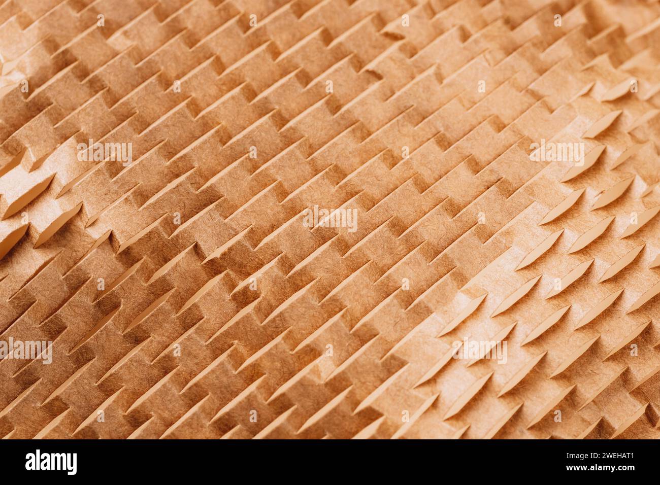 Sliced brown paper for packaging. Using recyclable materials ...