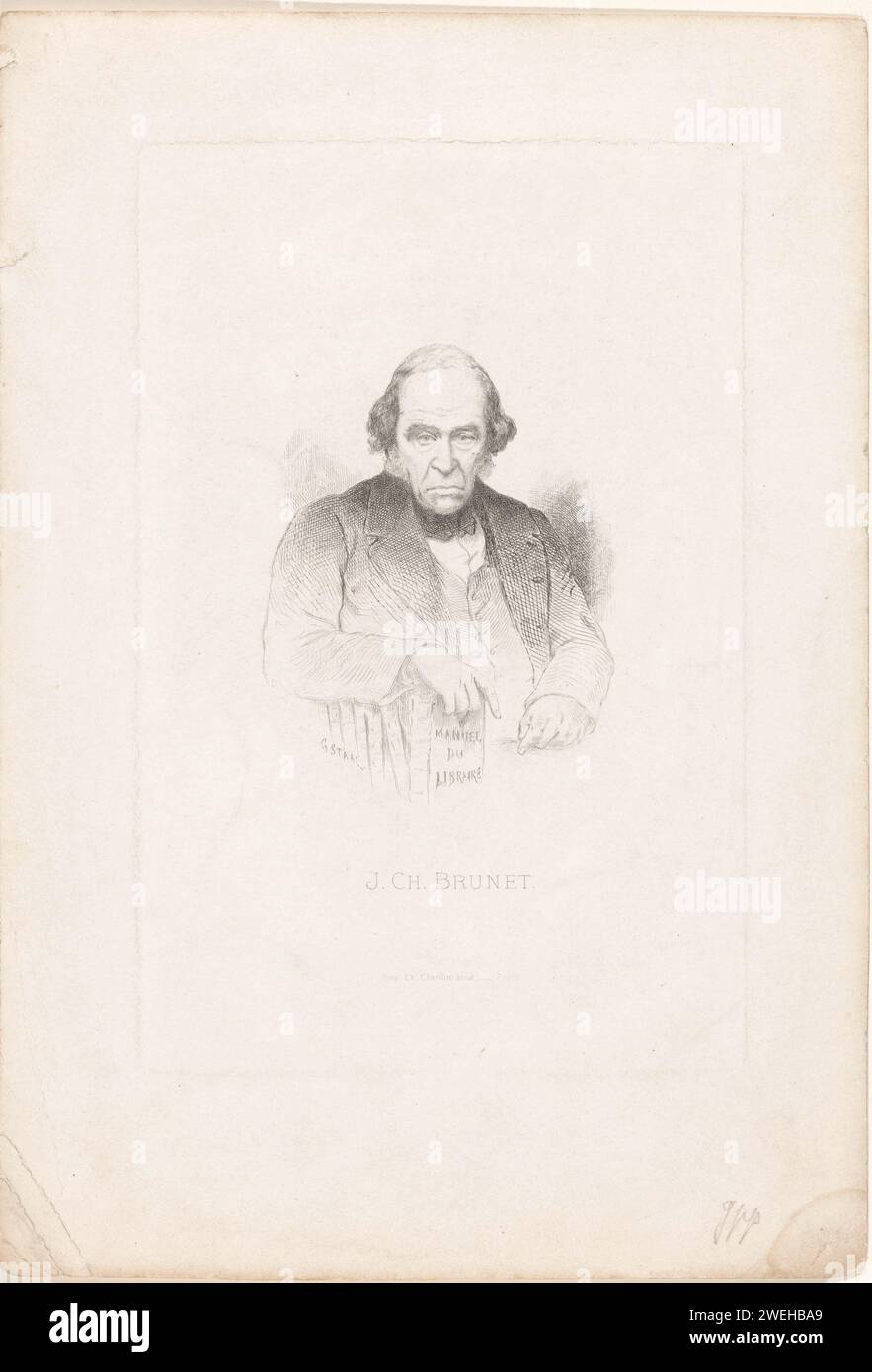 Portrait of the French bibliographer Jacques Charles Brunet, Piere ...