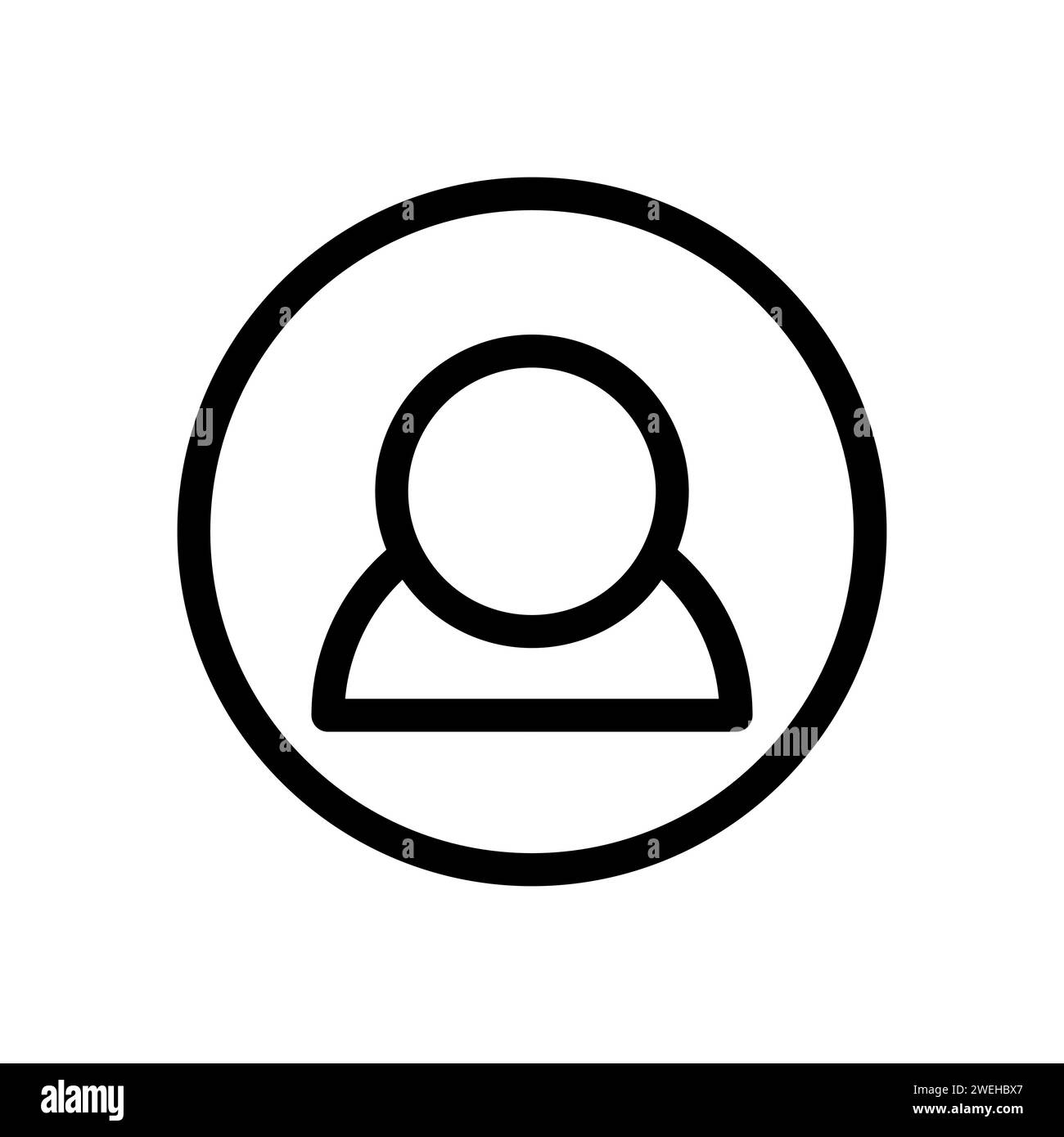 Vector black line icon user isolated on white background Stock Vector ...