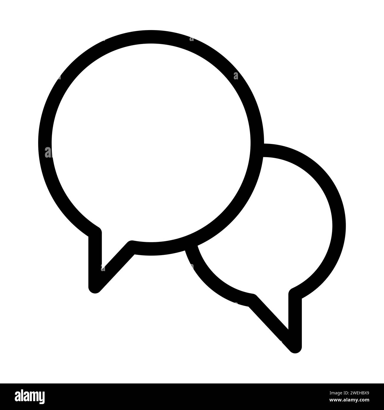 Vector black line icon dialogue isolated on white background Stock ...