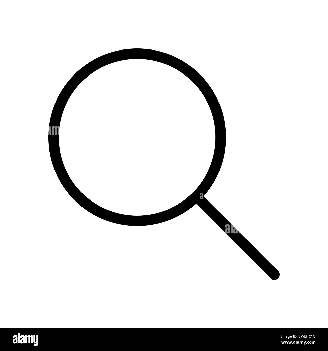 Vector black line icon search isolated on white background Stock Vector ...