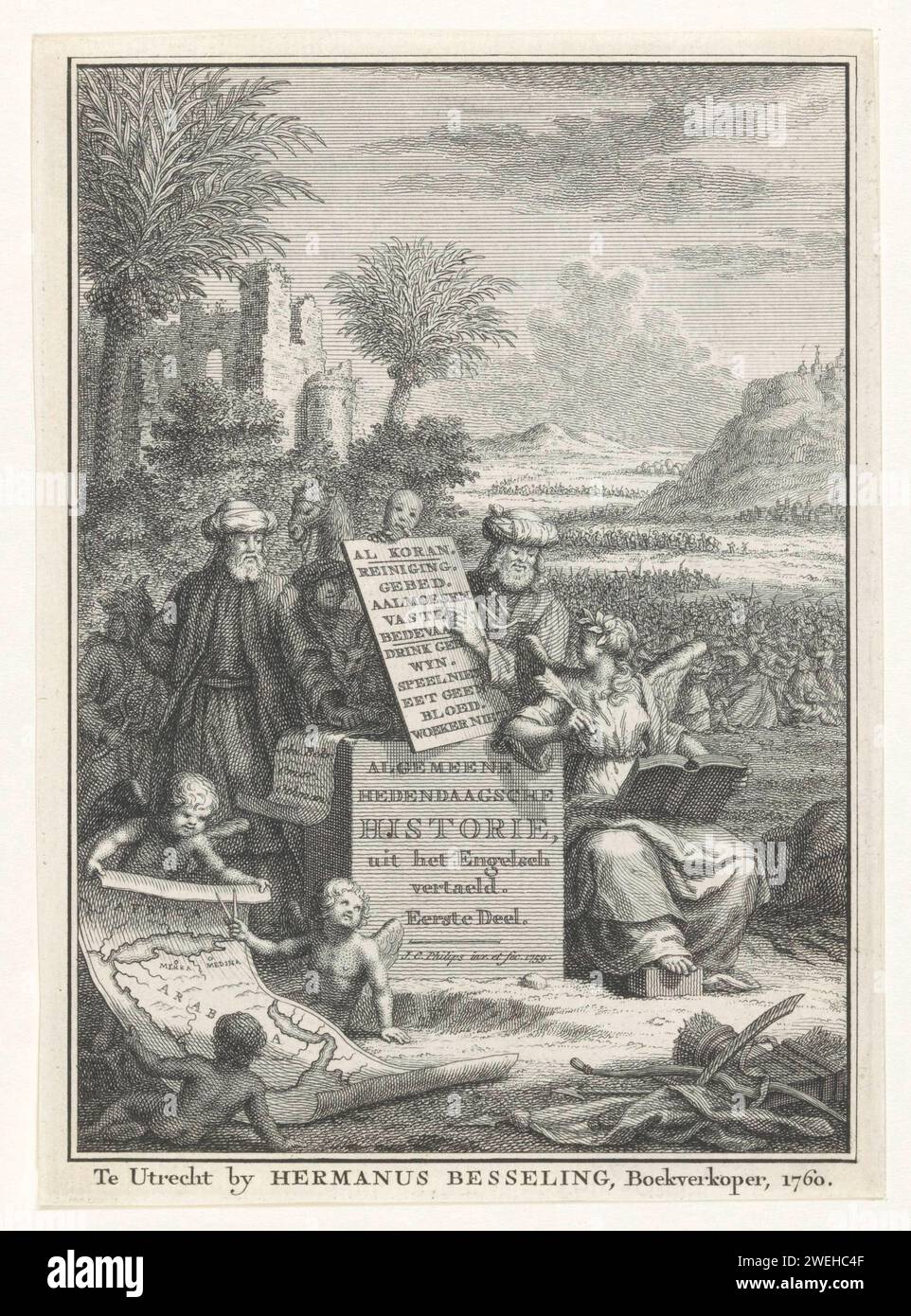 Allegorical show with Mohammed, History and Arabs, Jan Caspar Philips ...