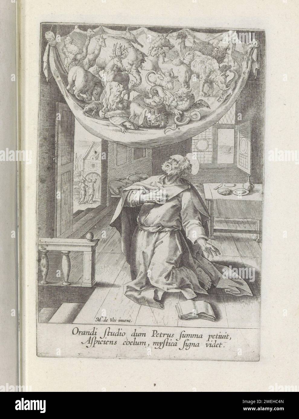 Peter's vision of the unclean animals, 1591 - 1600 print Simon Petrus ...