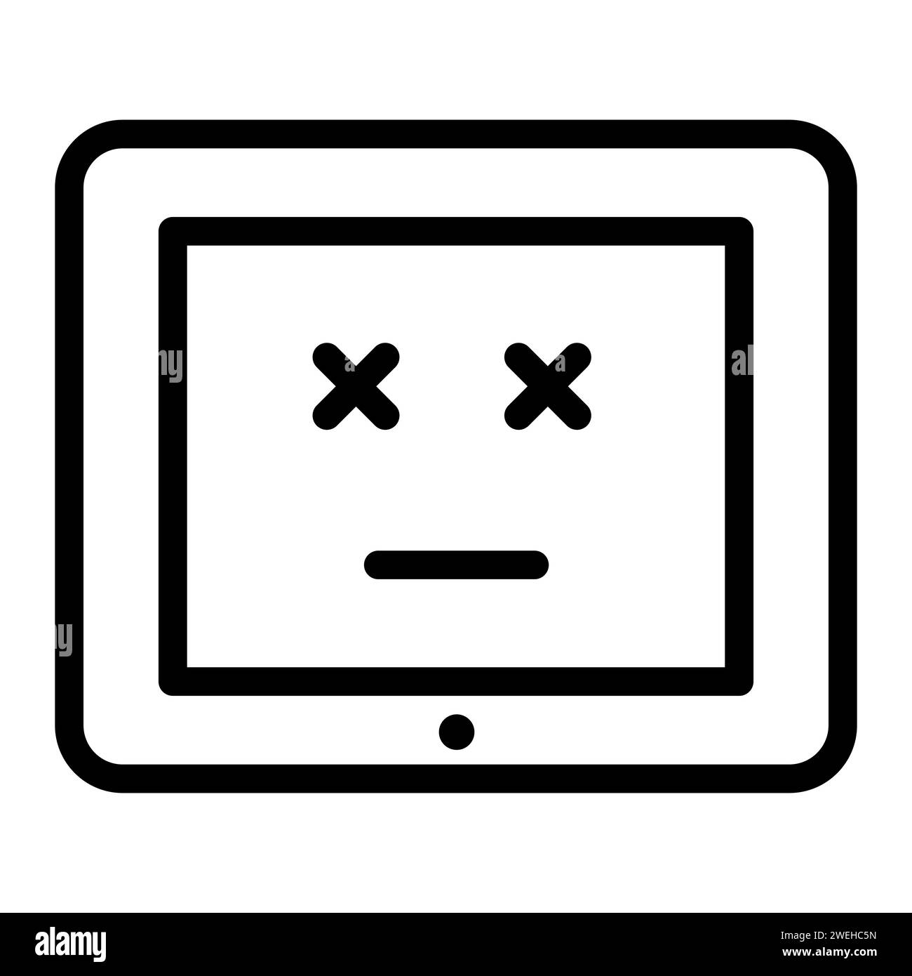 Vector black line icon dead device isolated on white background Stock ...