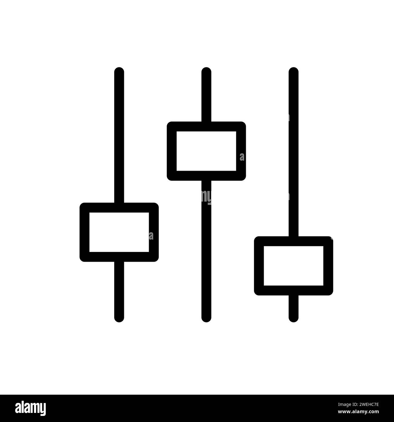 Vector black line icon audio mixer isolated on white background Stock Vector Image & Art - Alamy