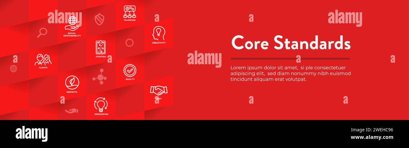 Core Standards Web Header Banner Icons - Mission Vision Values and ...