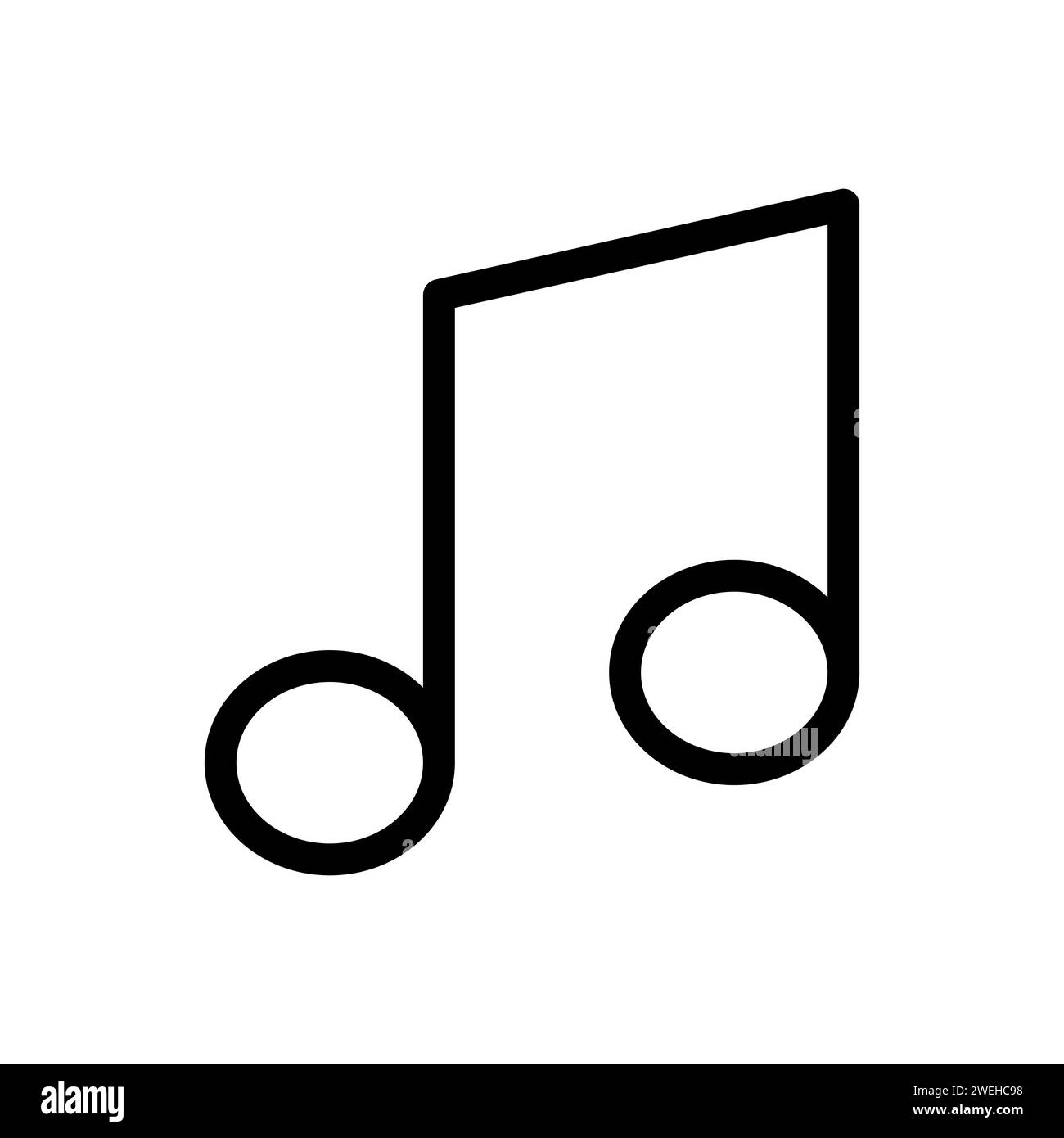 Vector black line icon musical note isolated on white background Stock ...