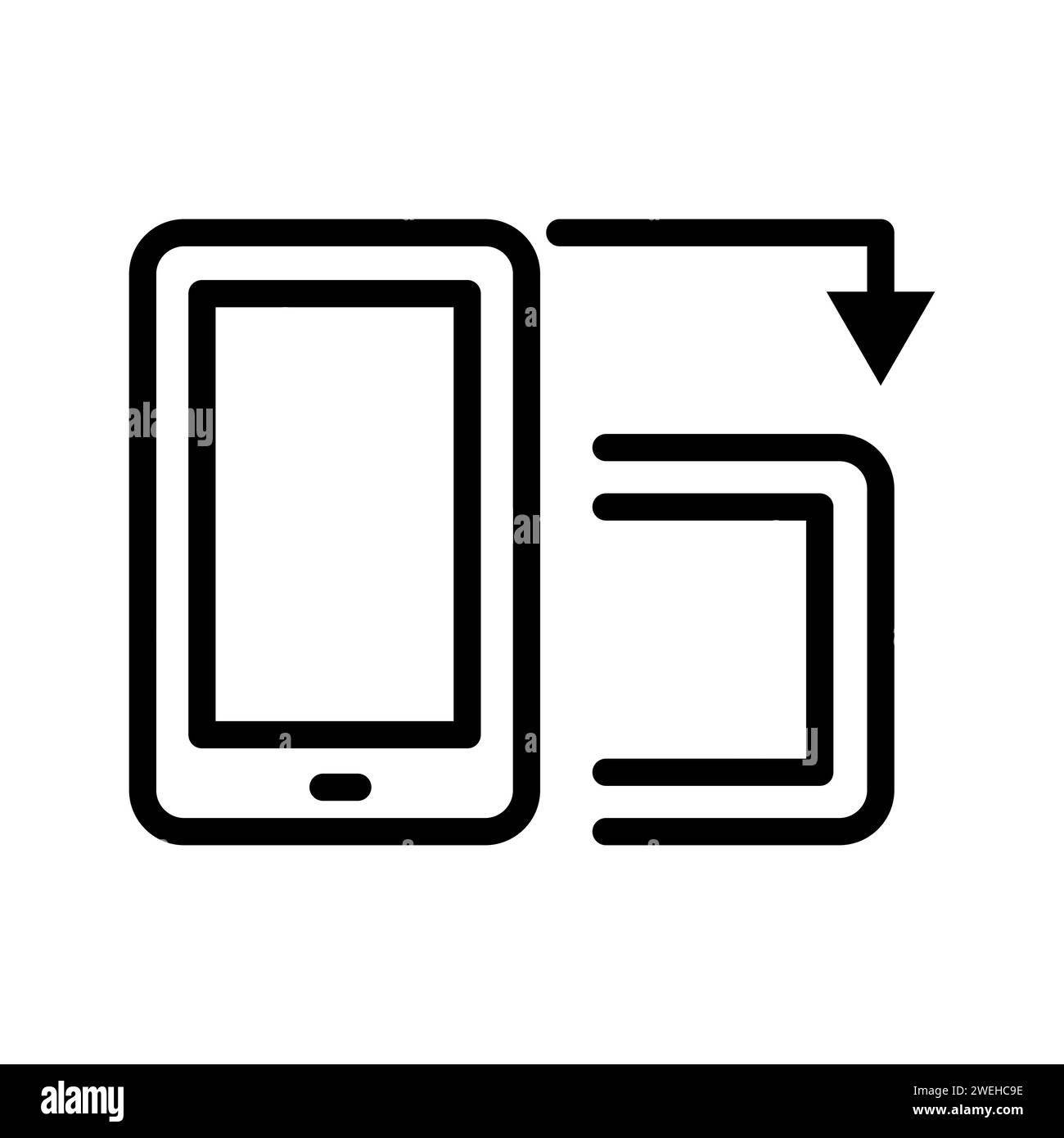 Vector black line icon change the screen layout on your smartphone ...