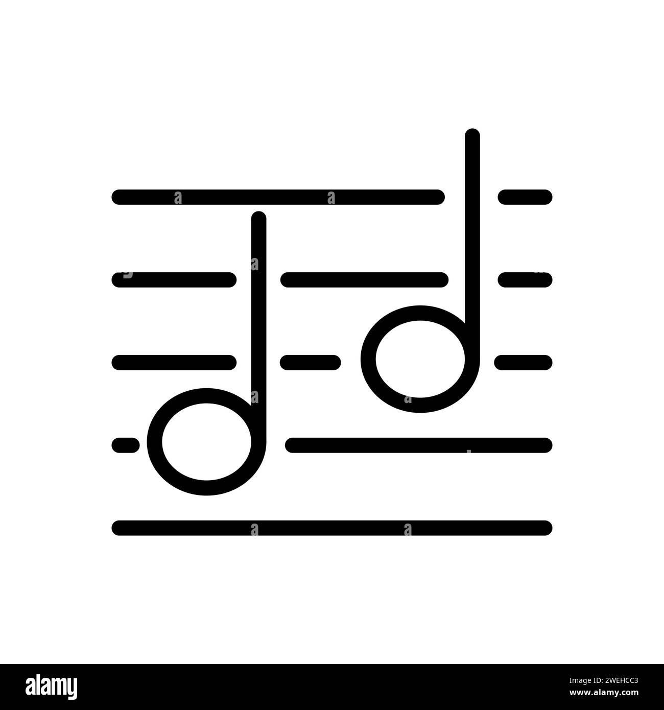 Vector black line icon song isolated on white background Stock Vector ...