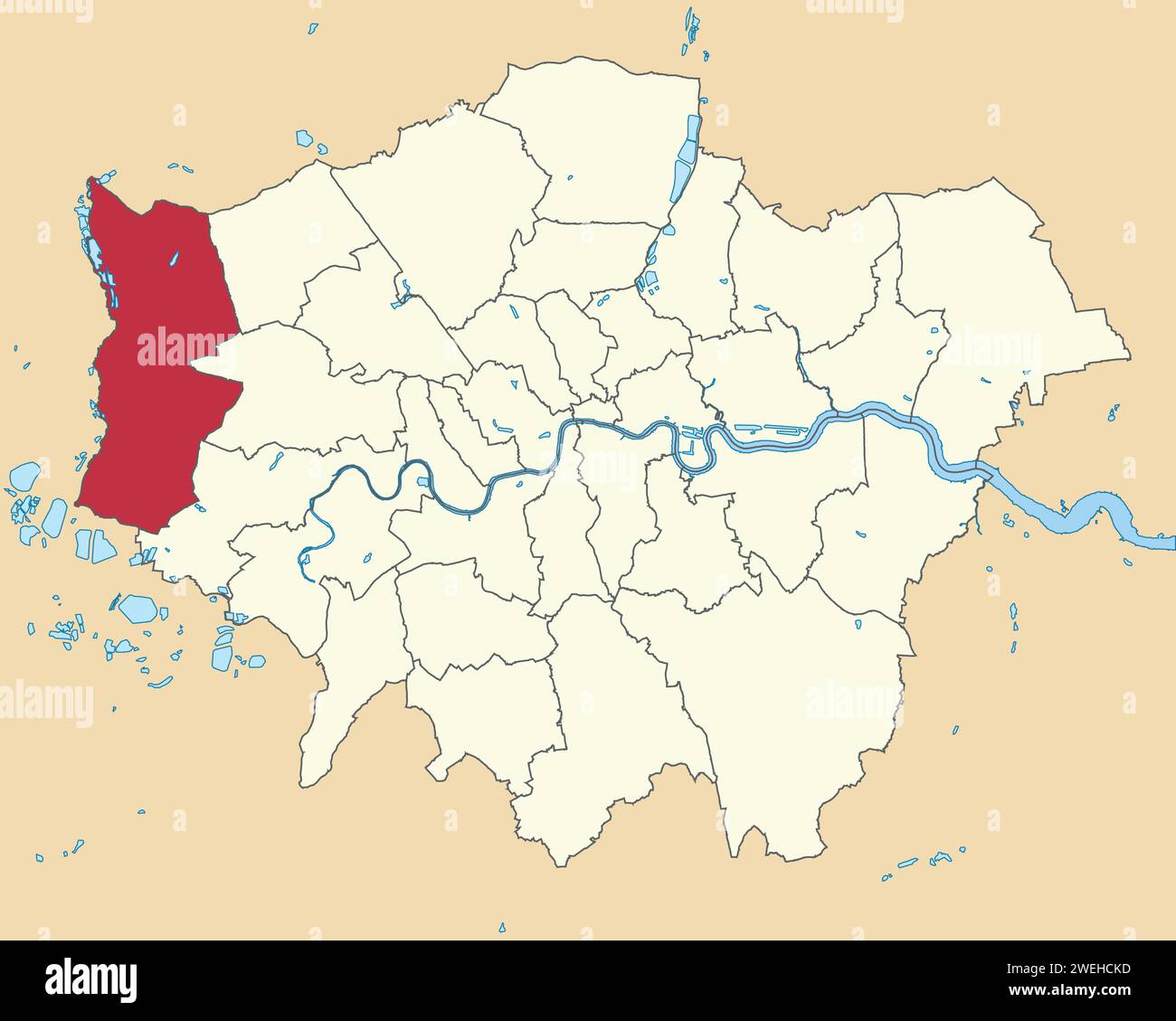 London borough of hillingdon map hi-res stock photography and images ...