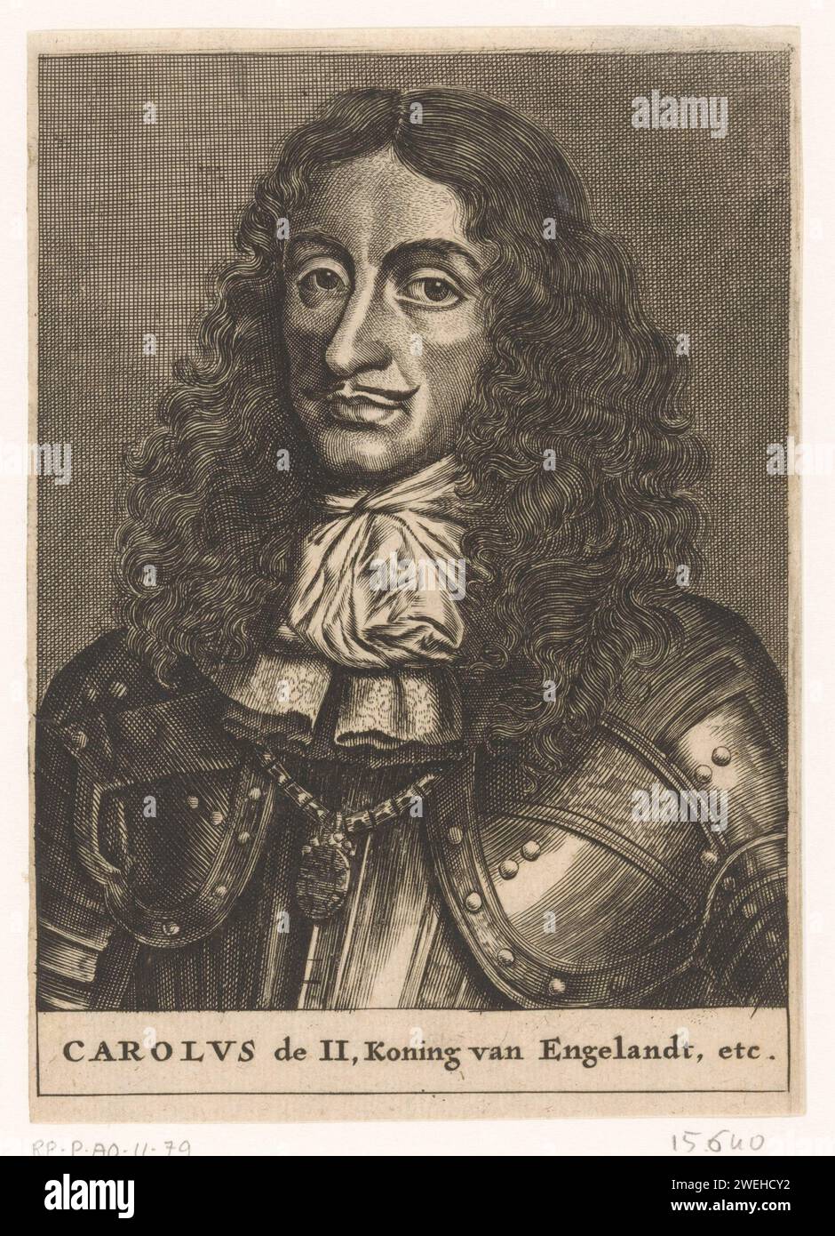 Portrait of King Charles II of England, Anonymous, 1674 print Portrait ...