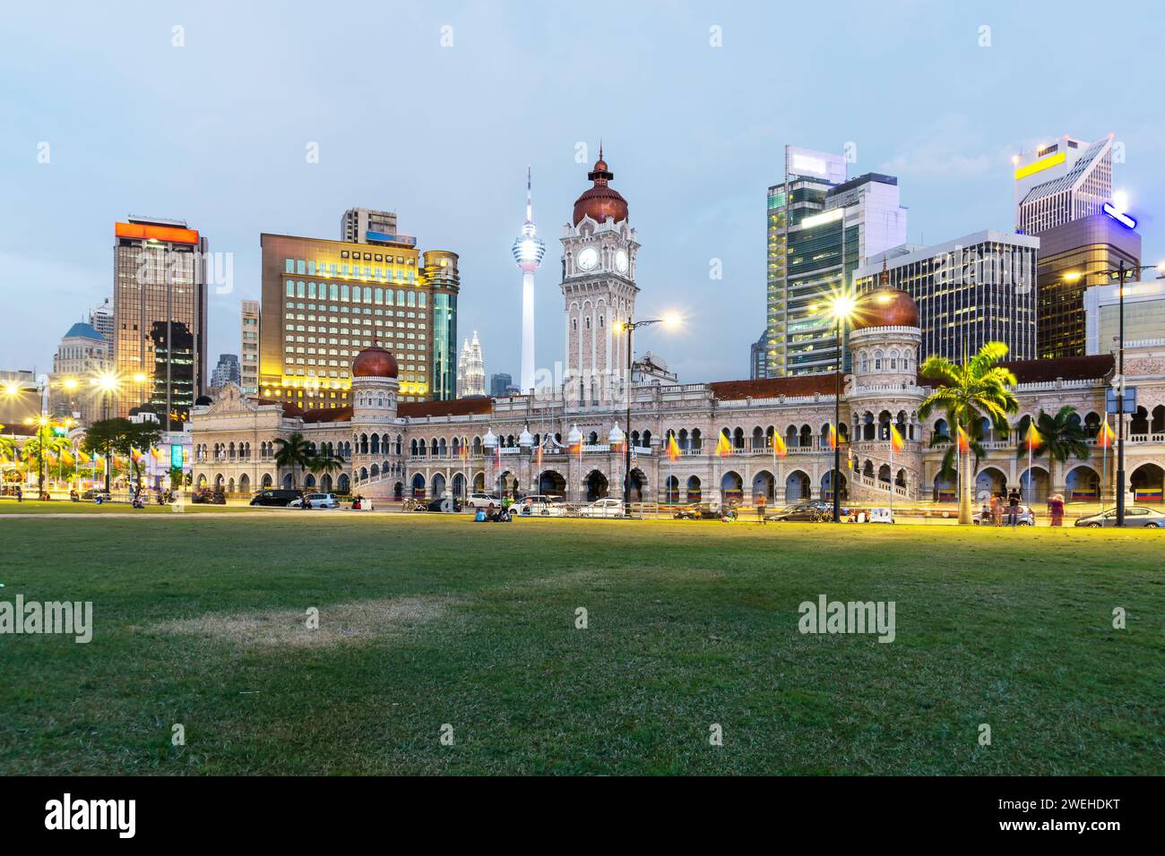 Night view of Independence square also knowns as Dataran Merdeka Stock ...