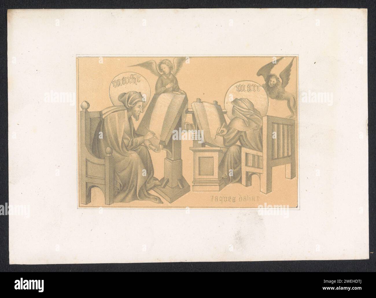 Evangelists Matthew and Marcus, Karl Palzow, 1830 print The evangelists ...
