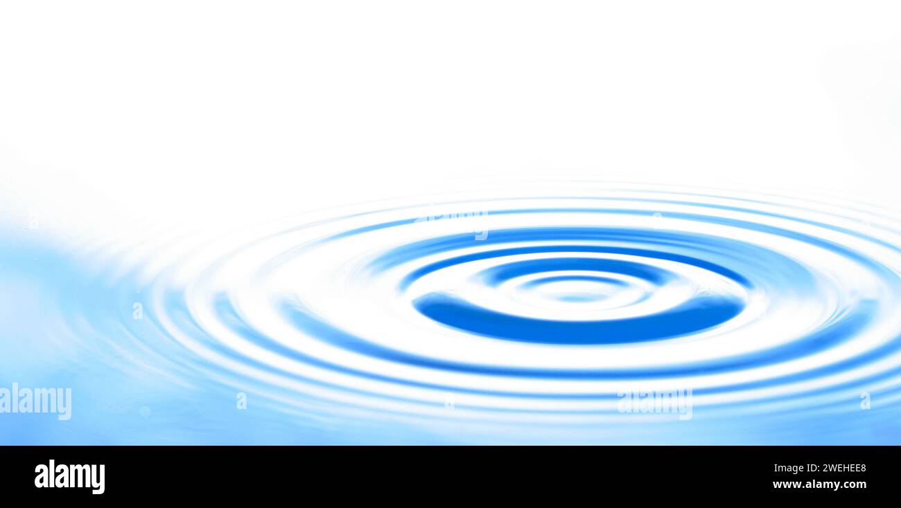 blue water surface with circular waves Stock Photo - Alamy