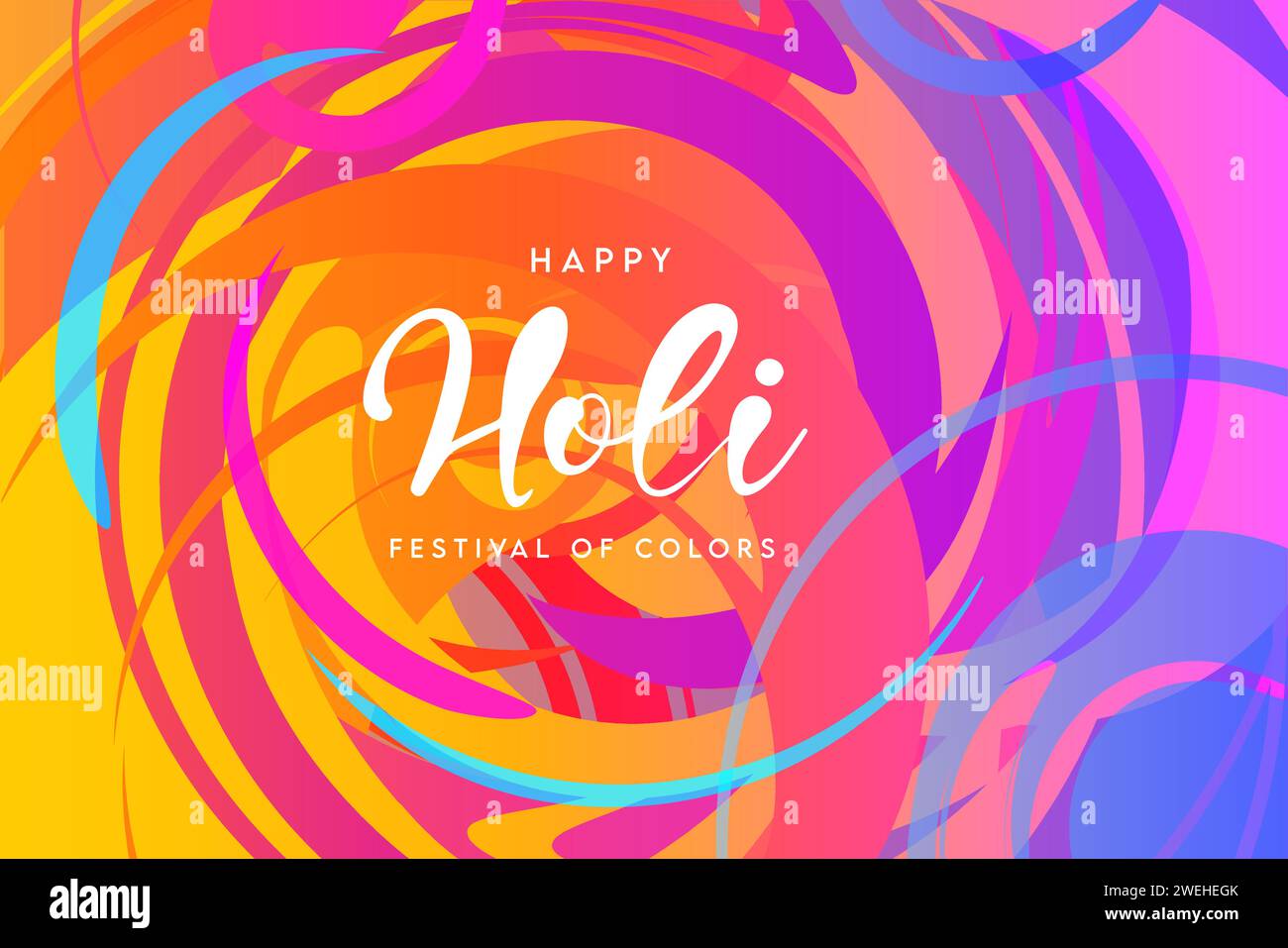 illustration of abstract colorful Happy Holi background card design for ...